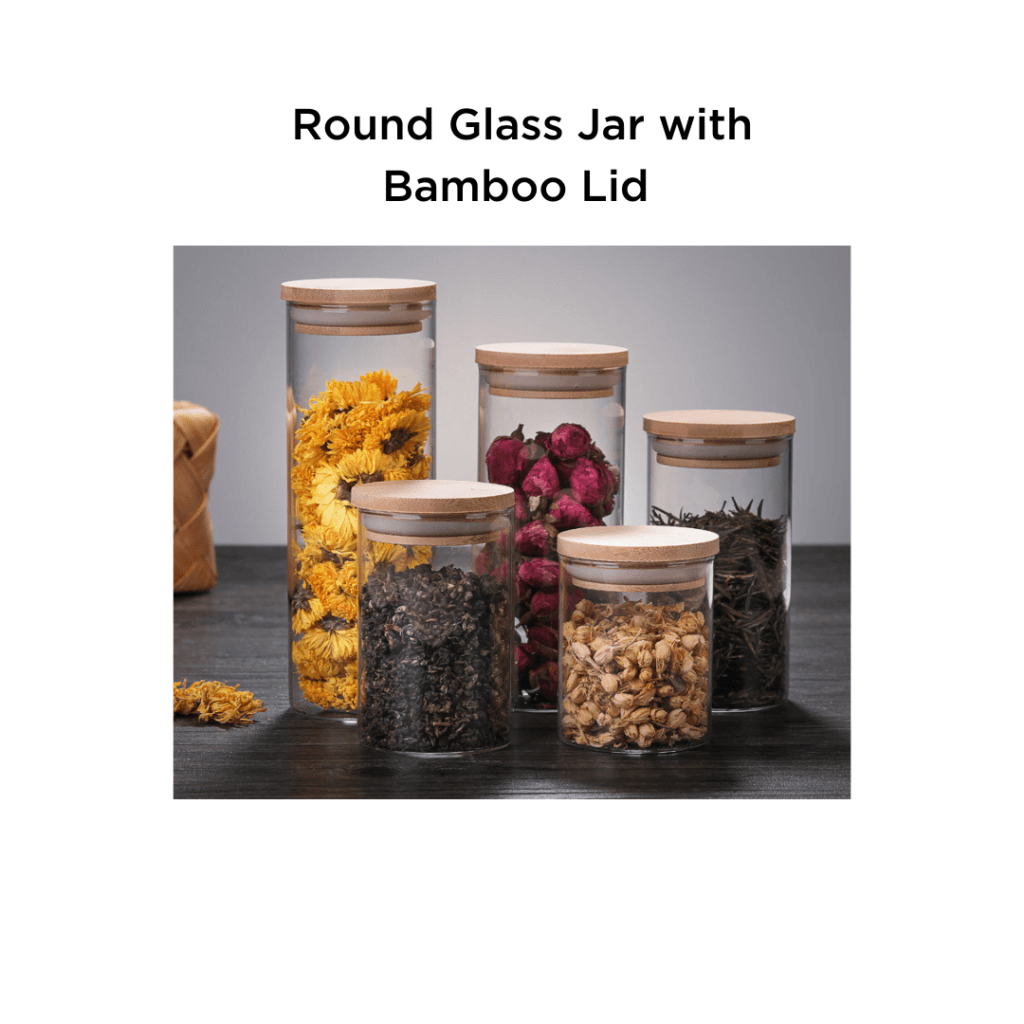 Nordic Food Storage Containers Glass Jar Seal Bamboo Lids – Kitchen Plaza