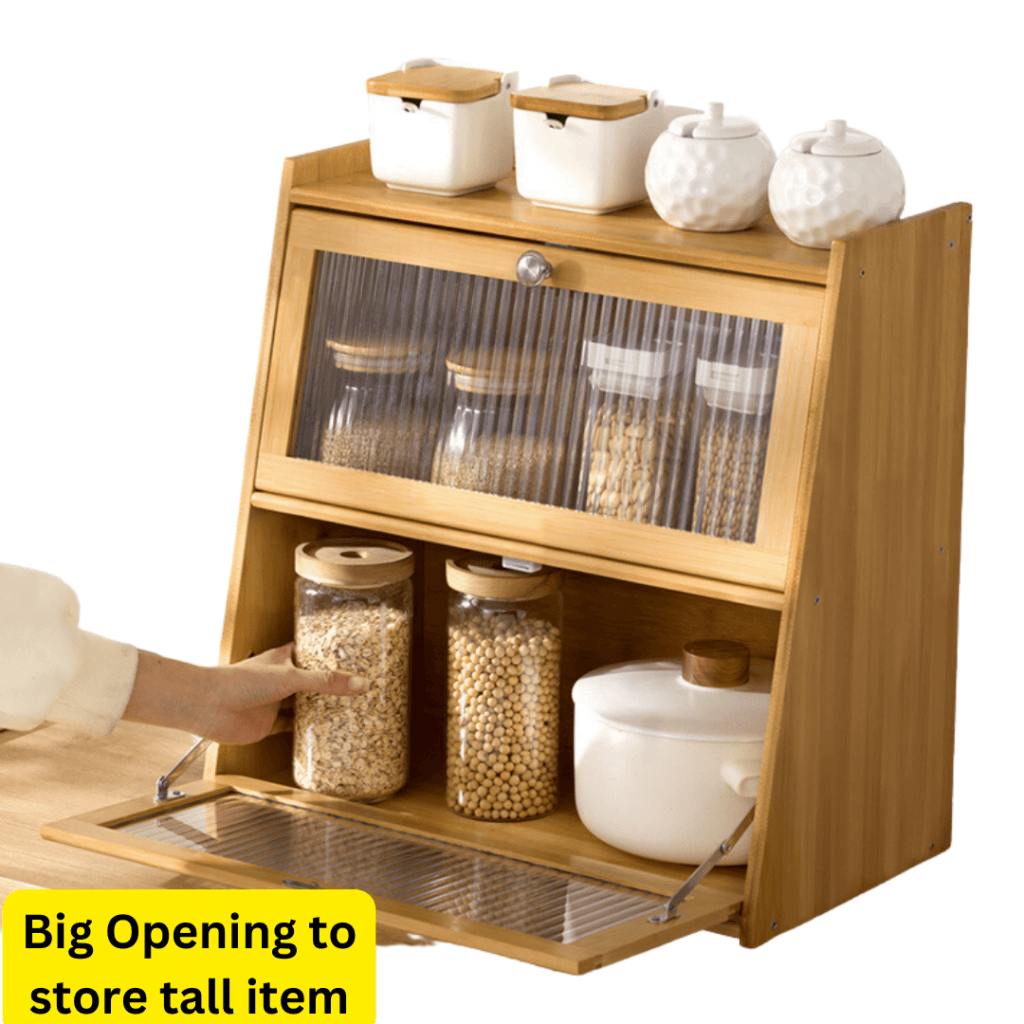 Muji Style Bamboo Countertop Retro Storage Cabinet – Kitchen Plaza