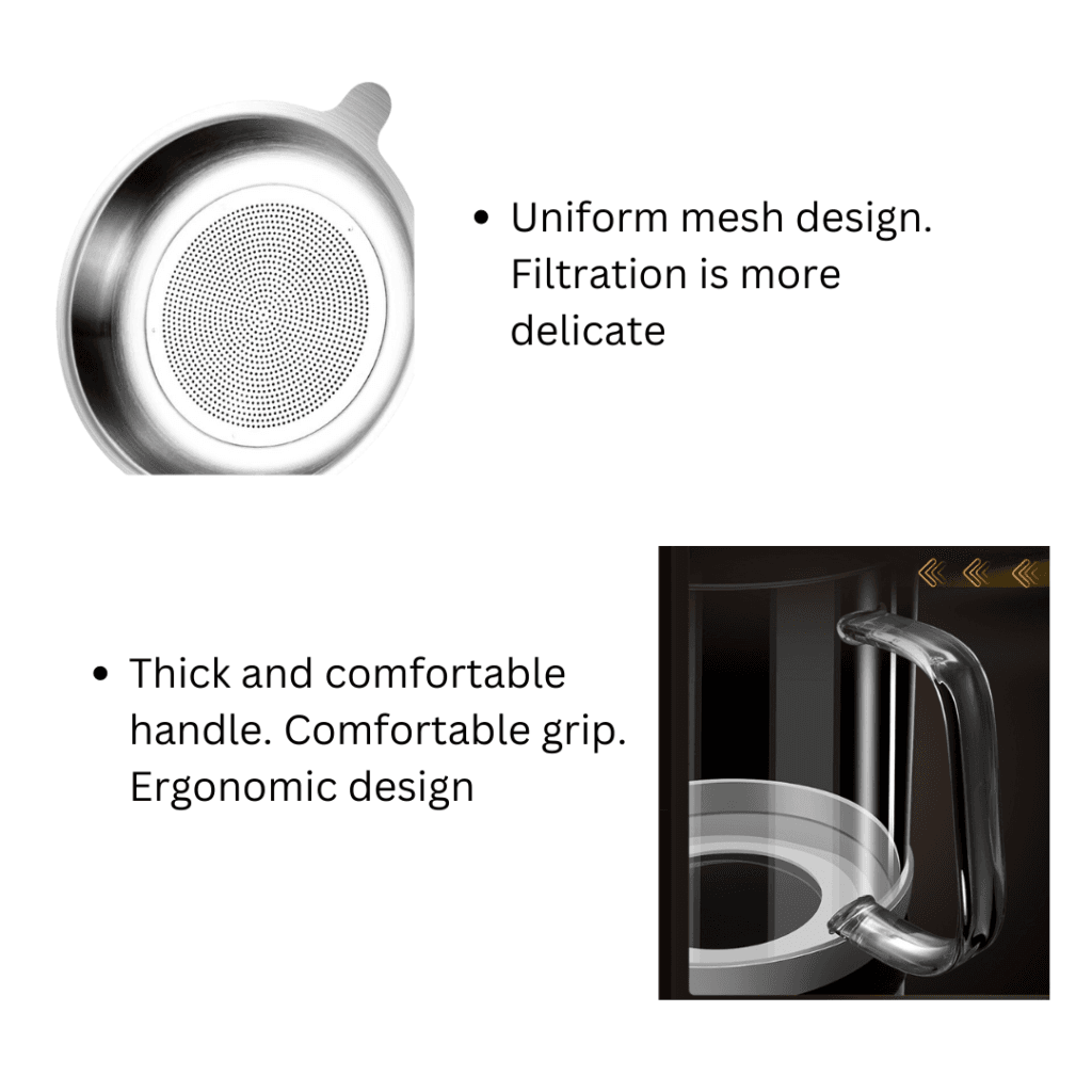 Transparent Glass Oil Strainer with Scale and Stainless Steel Filter ...