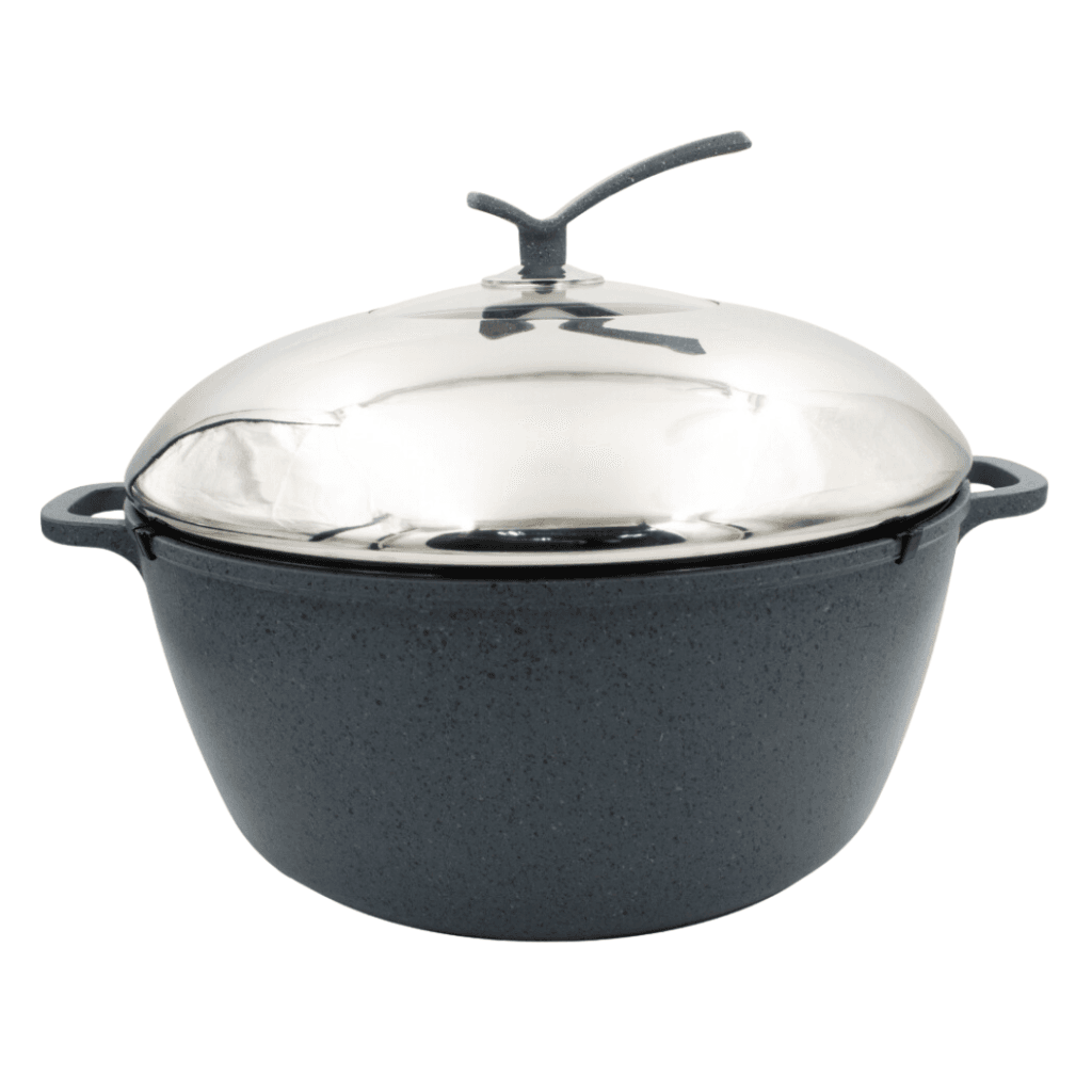 K&I 40CM Die-Cast Granite Coated Casserole Cookware Pot With Lid ...