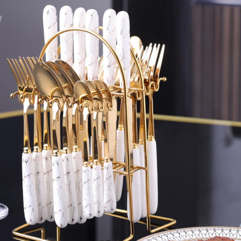 Marble Handle Cutlery Set (24Pcs) – Kitchen Plaza