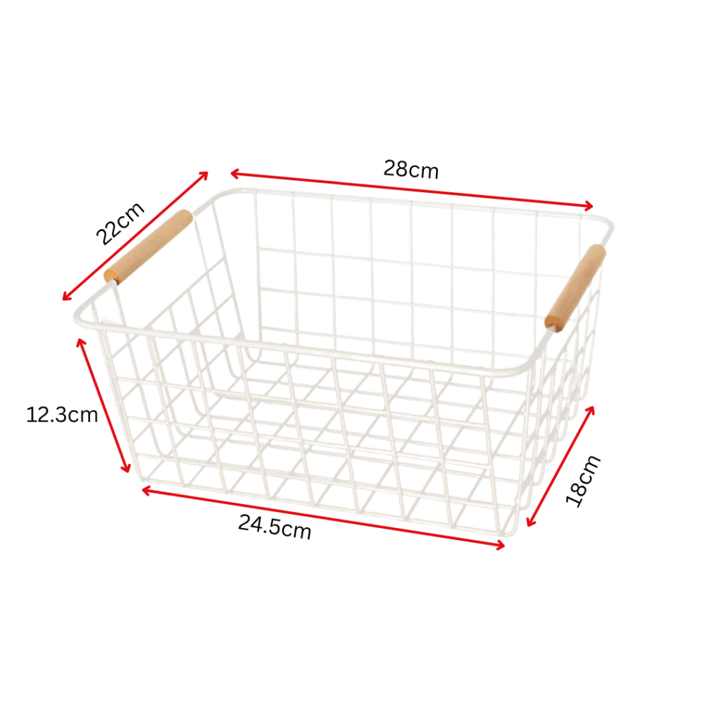 Muji Style Storage Basket White with Wooden Handle – Kitchen Plaza