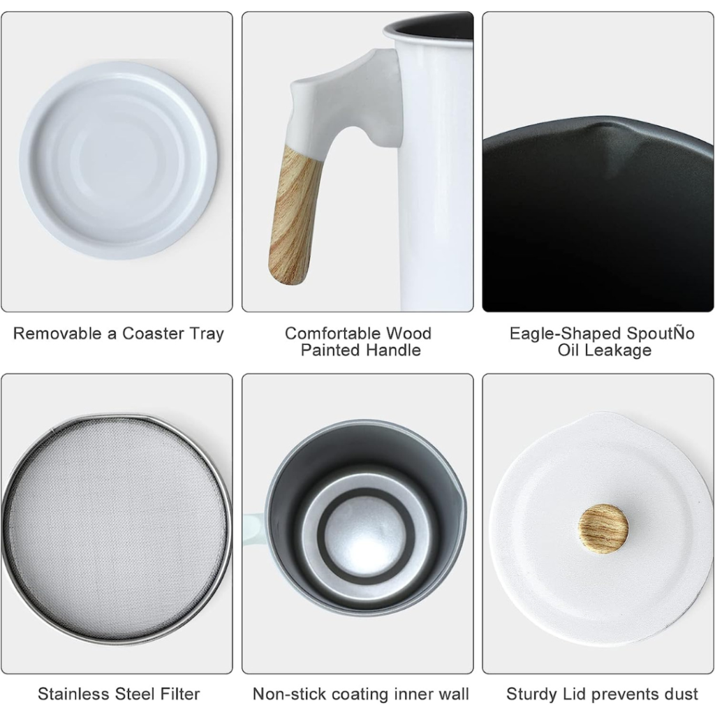 Nordic Oil Filter with Strainer Oil Storage Container and Coaster Tray ...