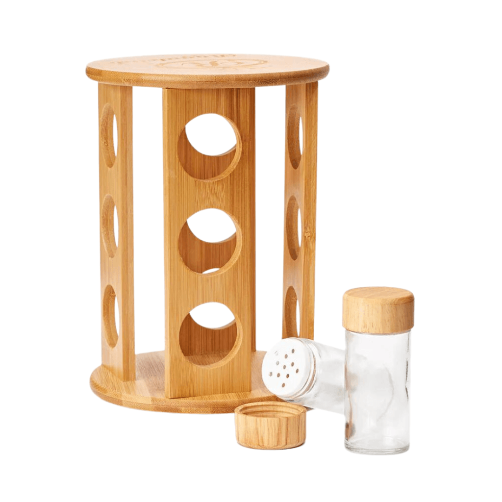 Nordic Rotating Spice Jar Set with Bamboo Head (12 Jars) – Kitchen Plaza