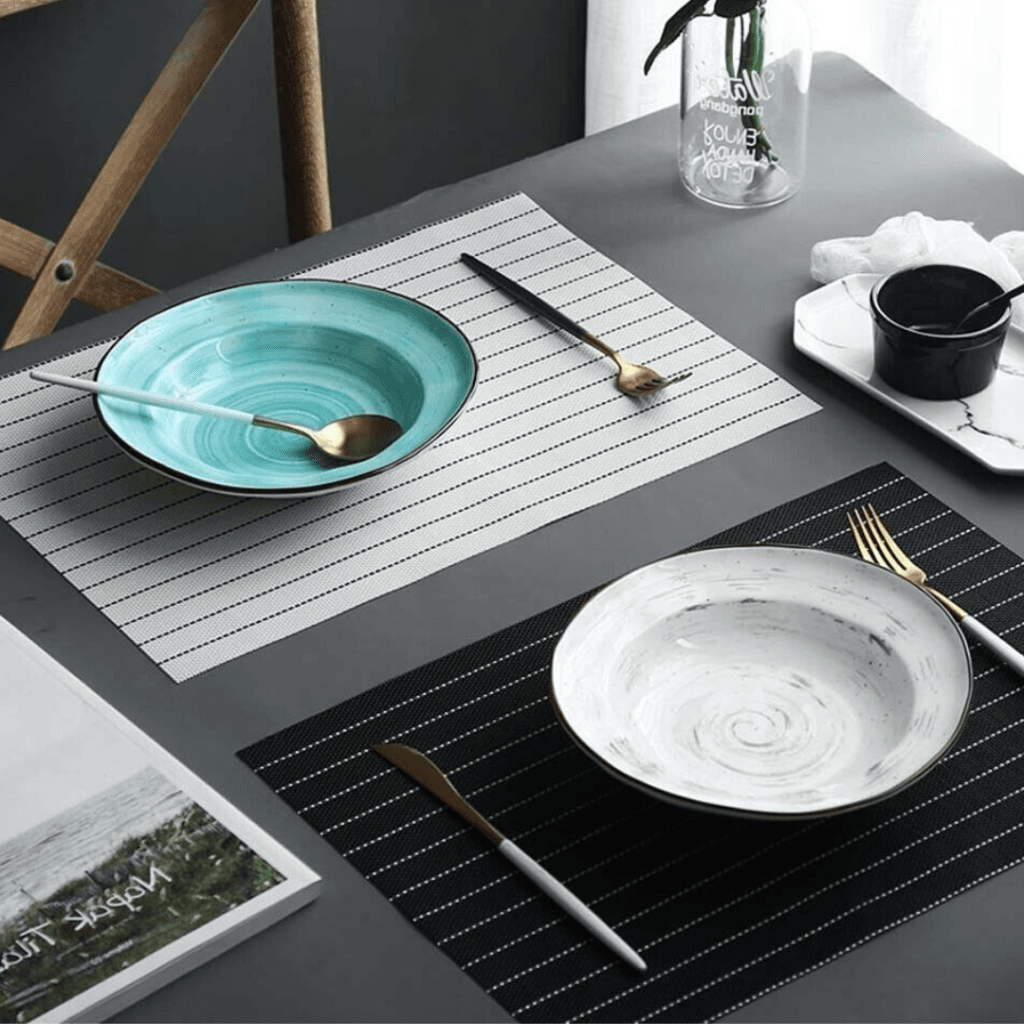 Nordic PVC Rectangular Table Placemat Striped Style (1 Unit) – Kitchen ...