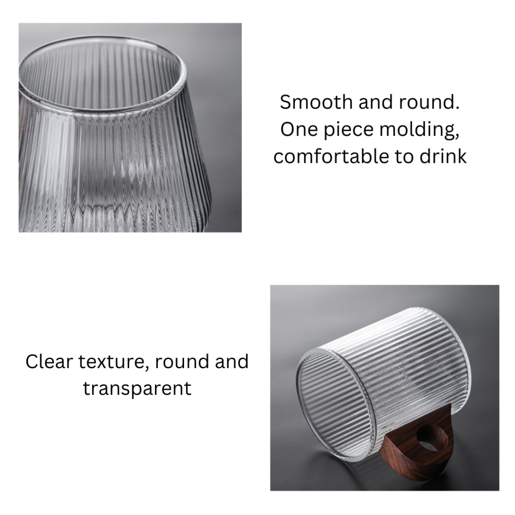 Nordic Heat-resistant Ribbed Glass with Wood Handle – Kitchen Plaza