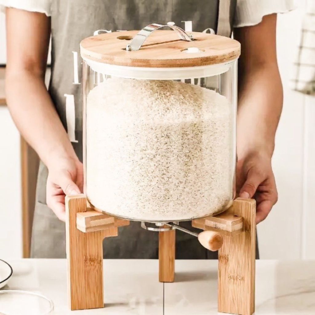 Nordic Glass Rice Dispenser Small 5L – Kitchen Plaza