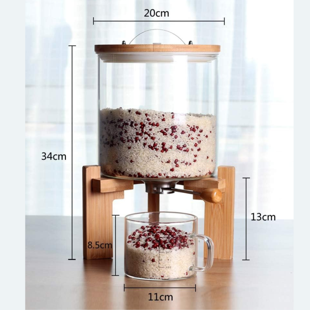 Nordic Glass Rice Dispenser Small 5L – Kitchen Plaza