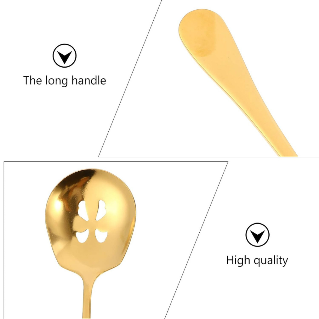 Yasmeen Gold Stainless Steel Serving Spoon/Serving Coriander Spoon (1 ...