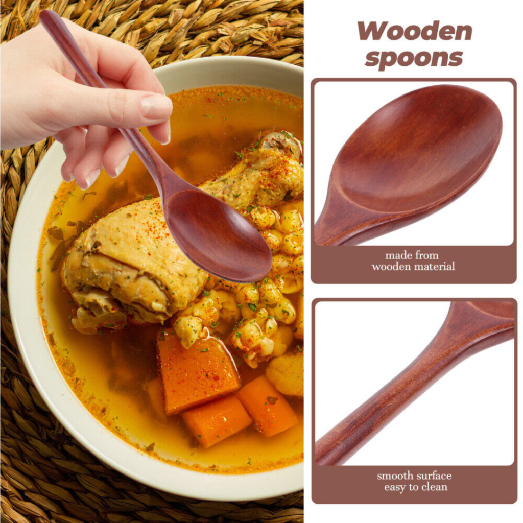 Nordic Long Handle Wooden Spoon (1 Unit) / Sudu Khairul Aming – Kitchen ...