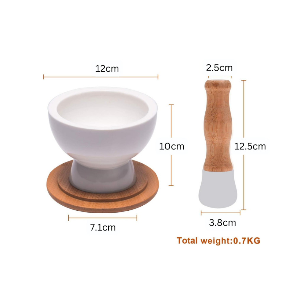 Nordic Porcelain and Wood Mortar & Pestle – Kitchen Plaza