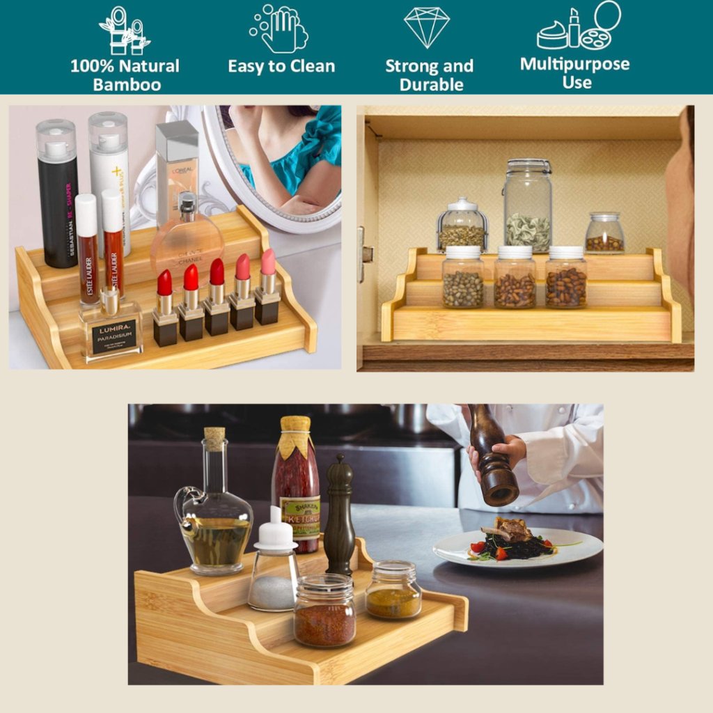 Muji Style Expandable 3-Tier Bamboo Spice Rack – Kitchen Plaza