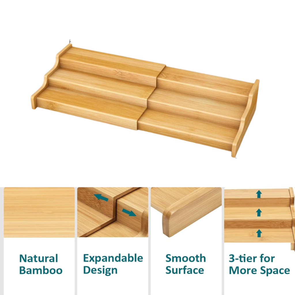 Muji Style Expandable 3-Tier Bamboo Spice Rack – Kitchen Plaza