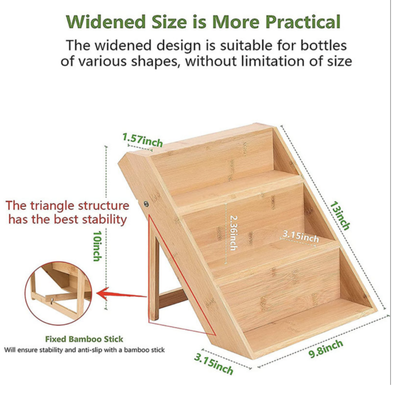 Spice Jar 3-Tier Multifunction Bamboo Spice Rack Organizer – Kitchen Plaza