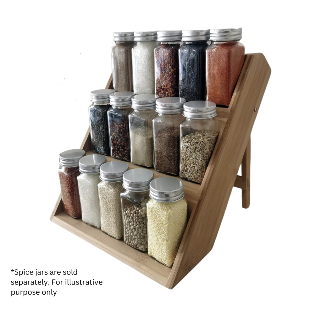 Spice Jar 3-Tier Multifunction Bamboo Spice Rack Organizer – Kitchen Plaza
