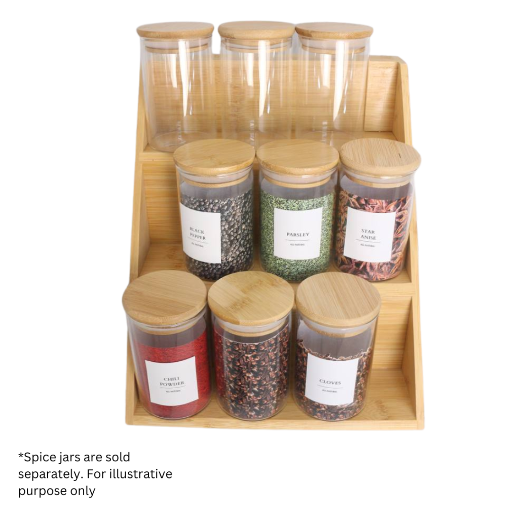 Spice Jar 3-Tier Multifunction Bamboo Spice Rack Organizer – Kitchen Plaza