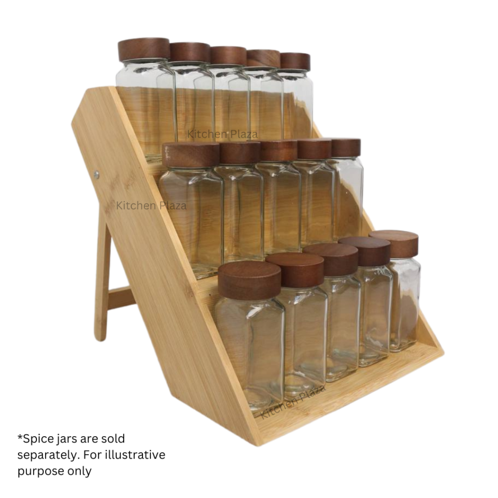 Spice Jar 3-Tier Multifunction Bamboo Spice Rack Organizer – Kitchen Plaza