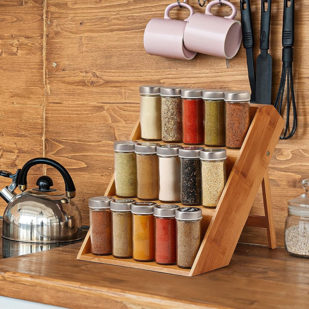 Spice Jar 3-Tier Multifunction Bamboo Spice Rack Organizer – Kitchen Plaza