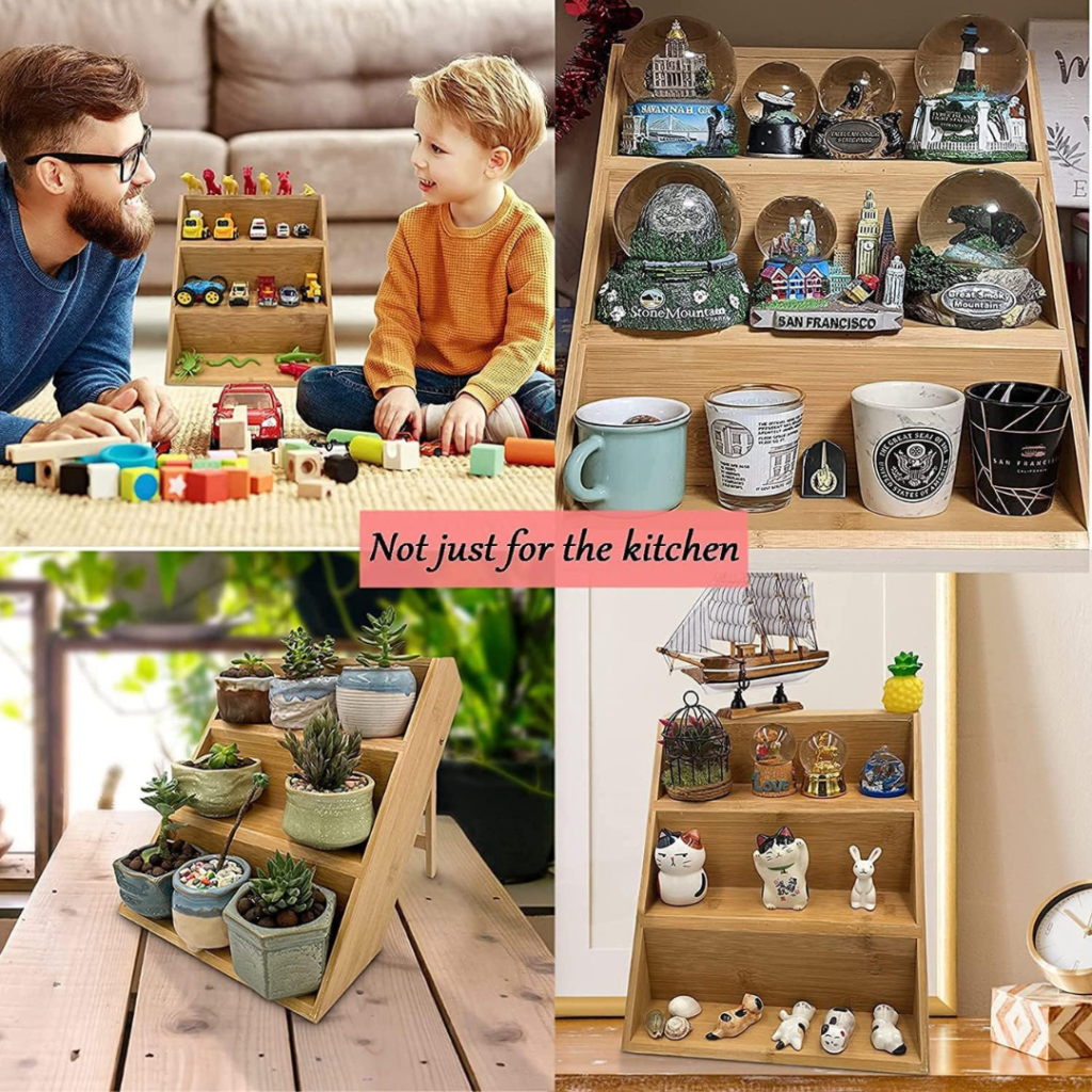 Spice Jar 3-Tier Multifunction Bamboo Spice Rack Organizer – Kitchen Plaza