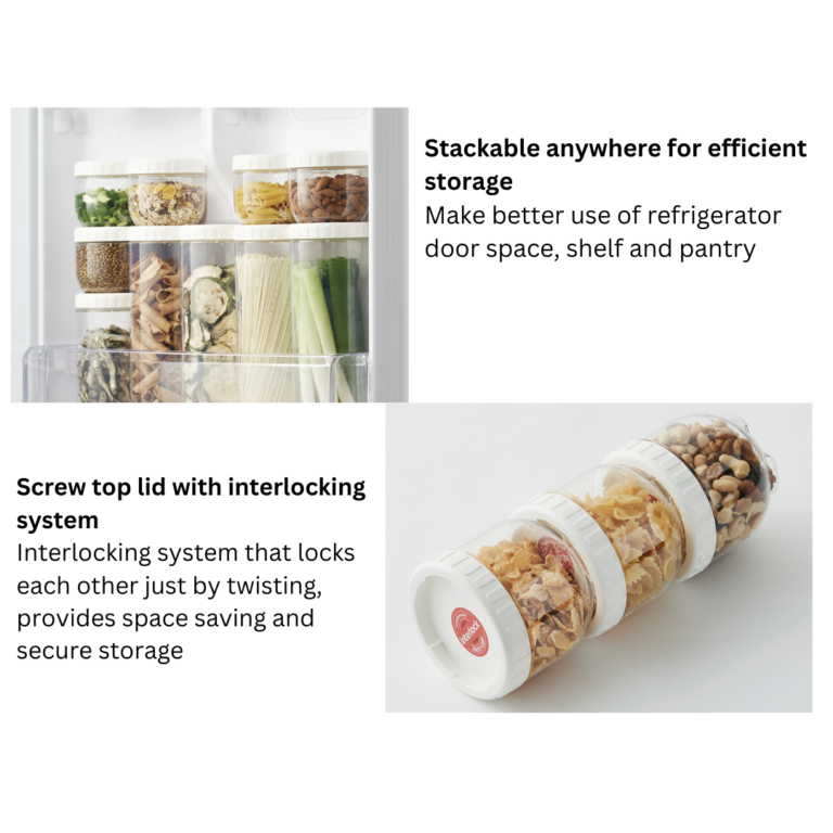 Nordic Interlock Airtight Stacked Clear Glass Jar – Kitchen Plaza