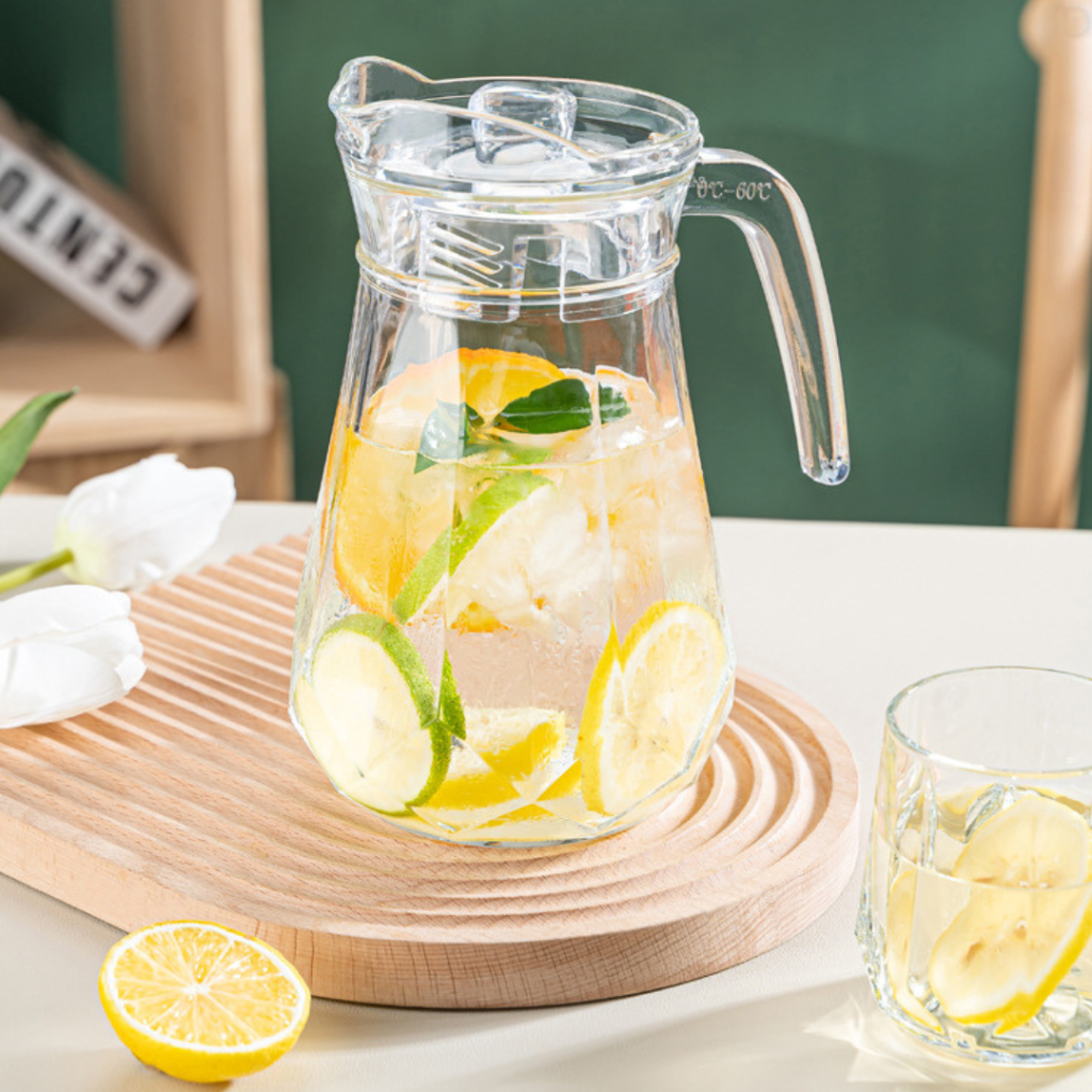 Elegant Transparent Drinking Set of 5 with Diamond Pattern – Kitchen Plaza