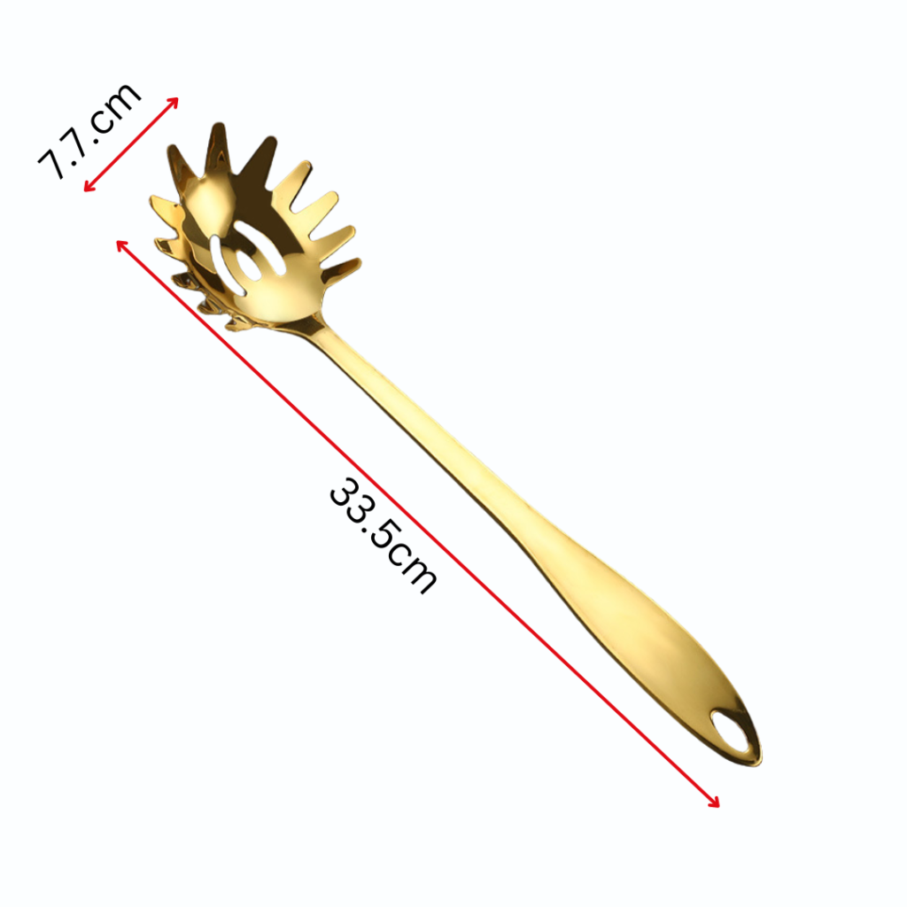 KP Stainless Steel Gold Slotted Spaghetti/Pasta Spoon Server (1 Unit ...