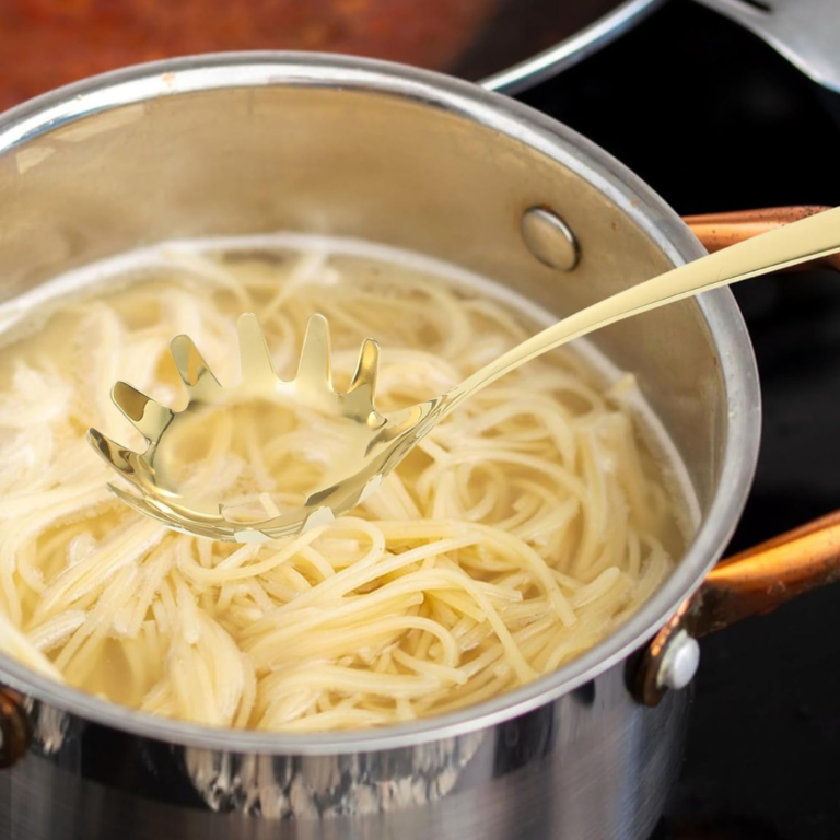 KP Stainless Steel Gold Slotted Spaghetti/Pasta Spoon Server (1 Unit ...