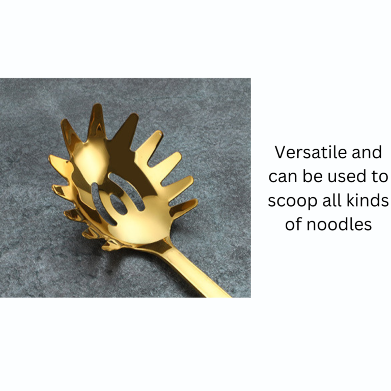 KP Stainless Steel Gold Slotted Spaghetti/Pasta Spoon Server (1 Unit ...