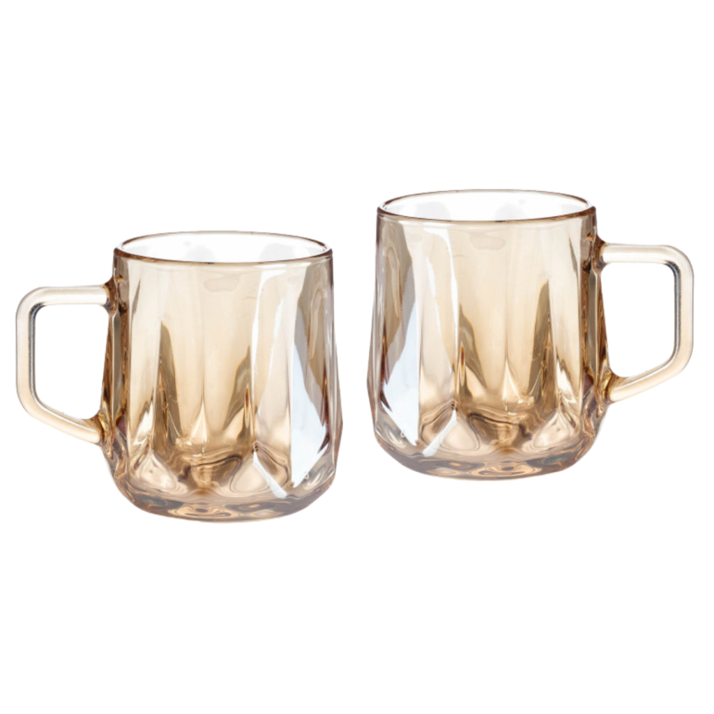 Nordic Amber Glass Hexagonal Shape Mug 280mL (1 unit) – Kitchen Plaza