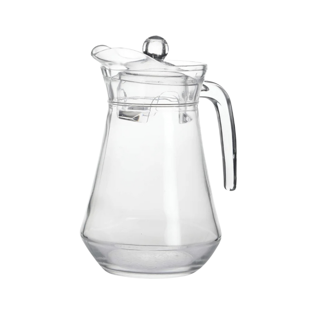 Transparent Glass Conical Water Jug 1.3L with Plastic Lid (L1957 ...