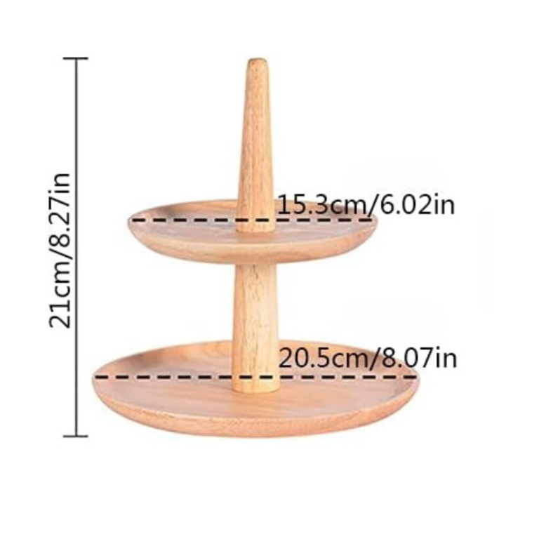 2-Tier Pine Wooden Dessert Tray – Kitchen Plaza