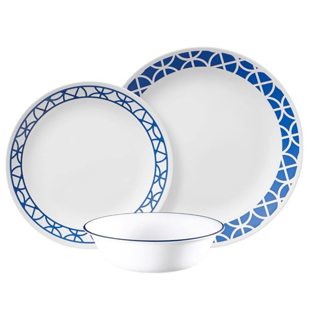 Corelle Classic 12 Piece Set-Cobalt Circles with Luncheon – Kitchen Plaza