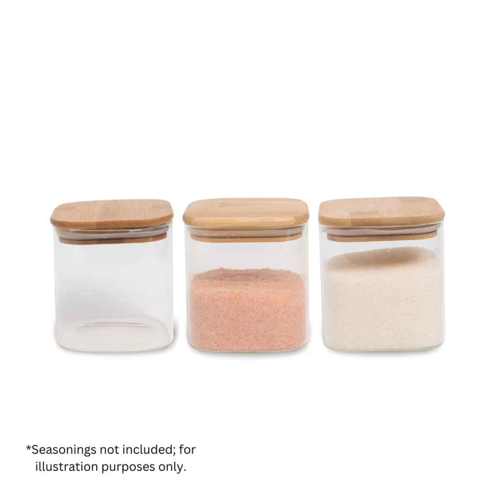 Seasoning Essential Glass Jar with Bamboo Lid Storage Set – Kitchen Plaza