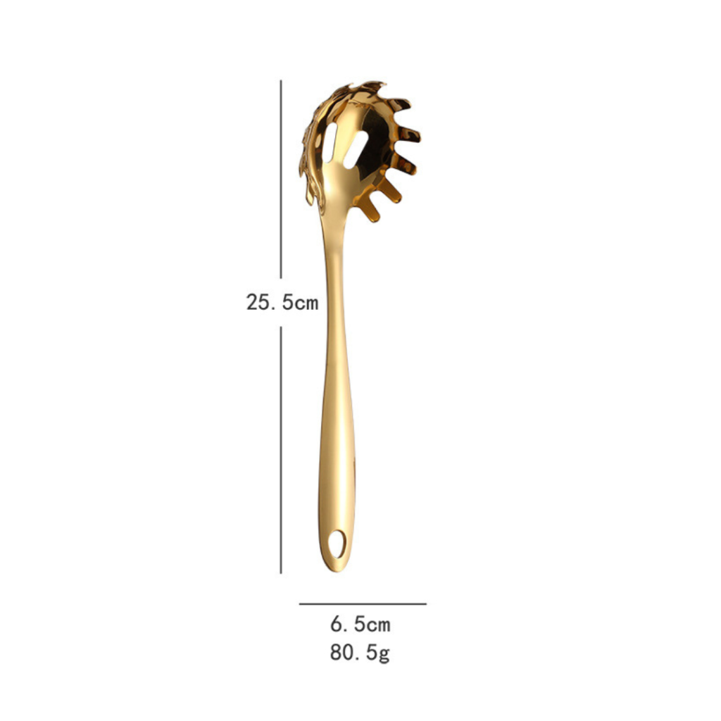 KP Small Stainless Steel Gold Slotted Spaghetti/Pasta Spoon Server (1 ...