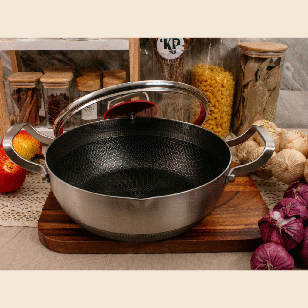 HexaCook KATA Honeycomb Deep Wok with Glass Lid (1 unit) – Kitchen Plaza